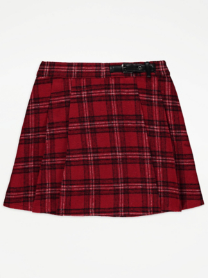 Red Checked Pleated Skirt | Kids | George at ASDA