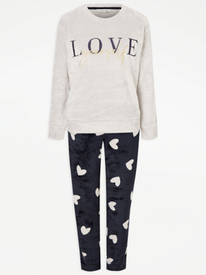 Love Yourself Fleece Pyjamas Gift Box Set | Lingerie | George at ASDA