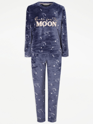 Navy Reach For The Moon Fleece Pyjamas Gift Box Set | Lingerie | George ...