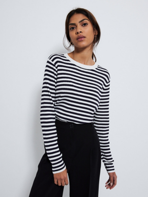 Striped Ribbed Long Sleeve Top | Women | George at ASDA