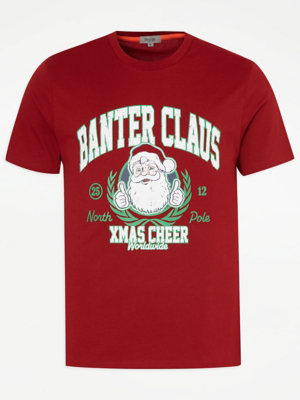 Red Banter Claus Christmas Graphic T-Shirt | Men | George at ASDA