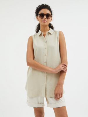 Neutral Sleeveless Button Up Blouse | Women | George at ASDA