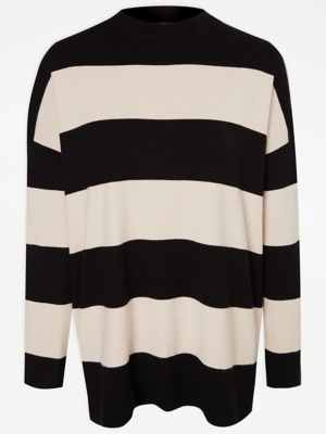 Black Striped Soft Touch Knitted Jumper | Women | George at ASDA
