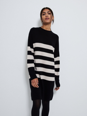 Black Striped Knitted Longline Tunic | Women | George at ASDA