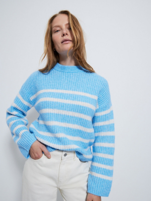 Light Blue Bardot Knitted Jumper | Women | George at ASDA