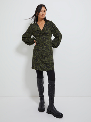 Red Satin Ruffle Tie Neck Mini Dress | Women | George at ASDA