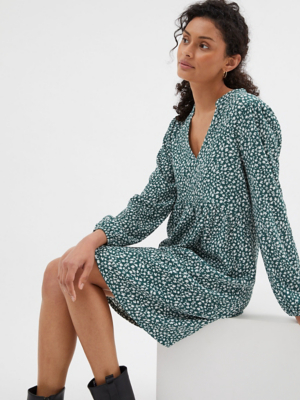 Green Floral Long Sleeve Mini Dress | Women | George at ASDA