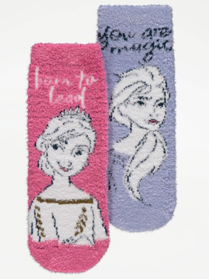 Disney Frozen Anna and Elsa Cosy Socks 2 Pack | Kids | George at ASDA