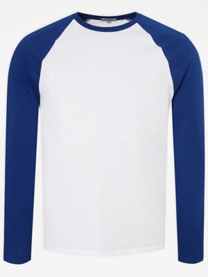 Blue Raglan Long Sleeve Top | Men | George at ASDA