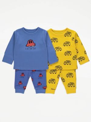 Bright Vehicle Print Short Pyjamas 2 Pack | Baby | George at ASDA