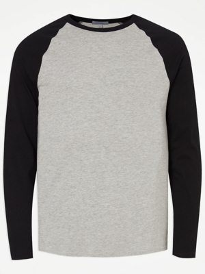 Black Raglan Long Sleeve Top | Men | George at ASDA
