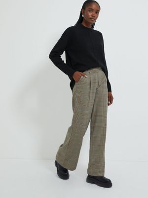 Brown Houndstooth Wide Leg Trousers | Women | George at ASDA