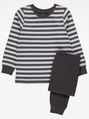 Grey Stripe Pyjamas Long Sleeve Gift Set | Kids | George at ASDA