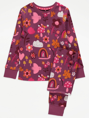 Bluey White Flower Long Sleeve Pyjamas | Kids | George at ASDA