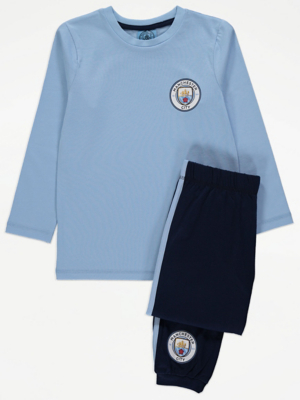 Manchester City Football Club Blue Long Sleeve Pyjamas | Kids | George ...