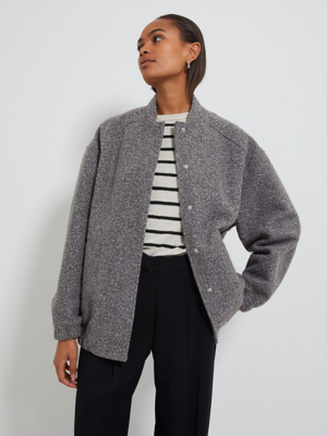 Grey Cosy Oversized Bomber Jacket | Women | George at ASDA