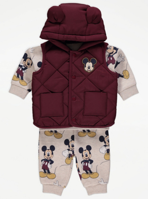 Disney Mickey Mouse Sweatshirt Joggers and Gilet Outfit | Baby | George ...