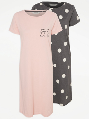 Midi Nightdresses 2 Pack | Lingerie | George at ASDA