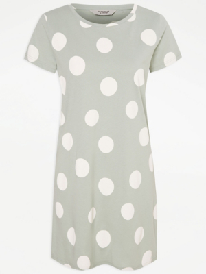Sage Green Spot Nightdress | Lingerie | George at ASDA
