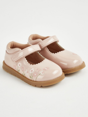 Pink Floral Embroidered Mary Jane Shoes | Kids | George at ASDA