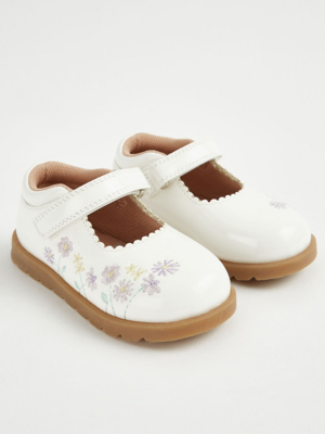 White Embroidered Mary Jane Shoe | Kids | George at ASDA