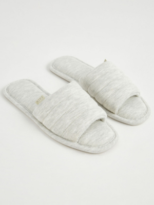 Grey Waffle Open Toe Post Slippers | Lingerie | George at ASDA