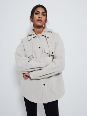 Stone Hooded Shacket | Sale & Offers | George at ASDA
