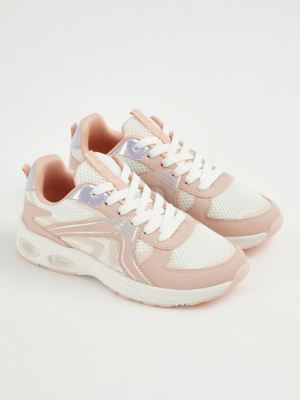 Pink Iridescent Lace Up Bubble Trainers | Sale & Offers | George at ASDA