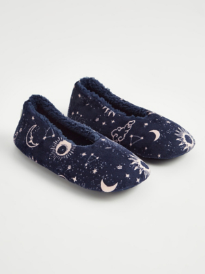 Navy Moon Fleece Slipper Socks | Lingerie | George at ASDA