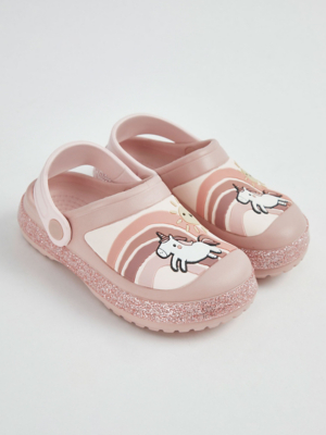 Pink Unicorn Sparkle Clogs | Kids | George at ASDA