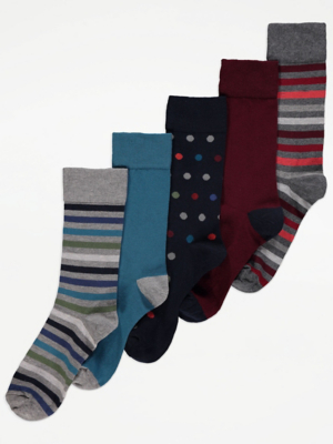 Patterned Feel Fresh Ankle Socks 5 Pack | Men | George at ASDA