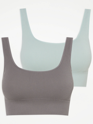 Ribbed Comfort Bras 2 Pack | Lingerie | George at ASDA