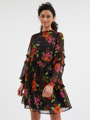 Red Floral Satin Mini Dress | Women | George at ASDA