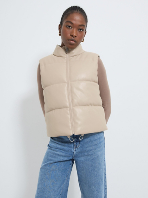 Neutral Leather Look Gilet | Women | George at ASDA
