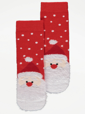 Red Santa Cosy Socks | Sale & Offers | George at ASDA