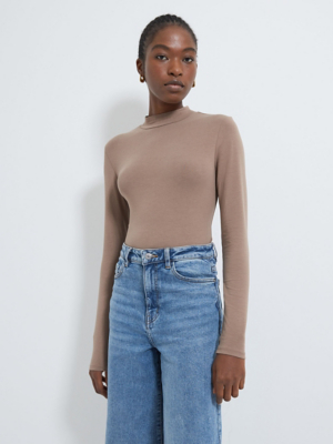 Stone High Neck Long Sleeve Top | Women | George at ASDA