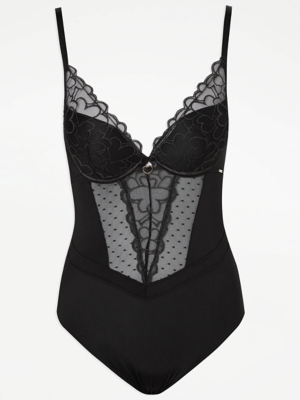 Entice Black Lace Suspenders | Lingerie | George at ASDA