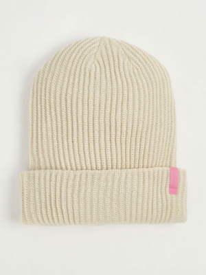 Stone Ribbed Knitted Beanie Hat | Women | George at ASDA