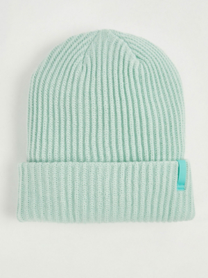 Mint Green Ribbed Knitted Beanie Hat | Women | George at ASDA
