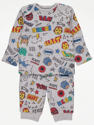 Marvel Character Print Long Sleeve Pyjamas | Baby | George at ASDA