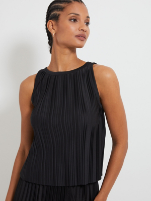 Black Plisse Sleeveless Top | Women | George at ASDA