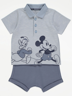 Disney Mickey Mouse Polo Shirt and Shorts Outfit | Baby | George at ASDA