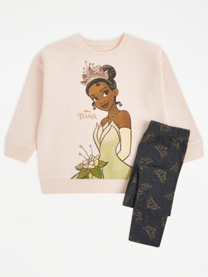 Disney Princess Tiana Sequin Sweatshirt and Leggings Outfit | Kids ...
