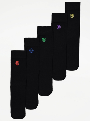 Marvel Superhero Embroidery Ankle Socks 5 Pack | Men | George at ASDA