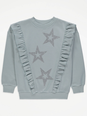 Light Blue Frilly Star Sweatshirt | Kids | George at ASDA