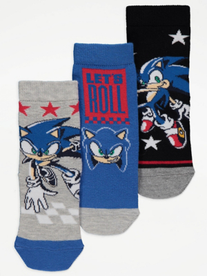 Sonic The Hedgehog Character Ankle Socks 3 Pack | Kids | George at ASDA