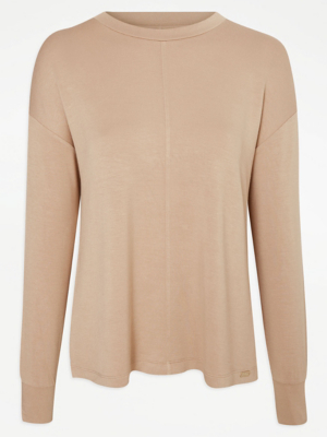 Tan Soft Touch Long Sleeve Pyjama Top | Lingerie | George at ASDA