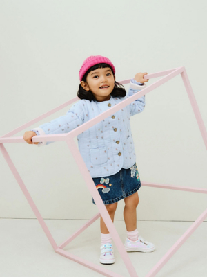 Blue Ditsy Floral Quilted Jacket | Kids | George at ASDA