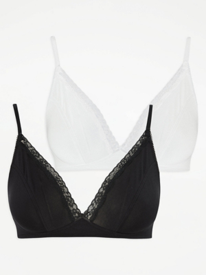 Non Wired Lace Trim First Bras 2 Pack | Lingerie | George at ASDA