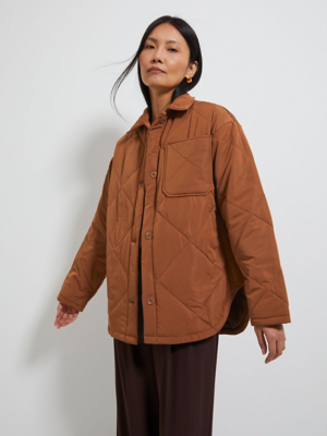Tan Quilted Jacket | Women | George at ASDA